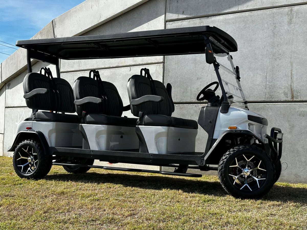 Denago Rover XXL 6 Passenger Lifted - White | DFW Golf Cart Warehouse
